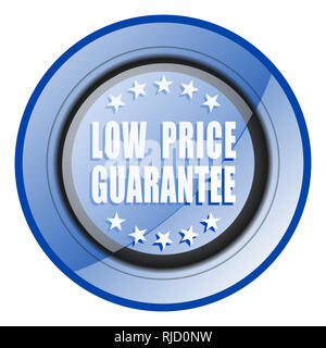 low quality round blue sticker isolated on white Stock Photo - Alamy