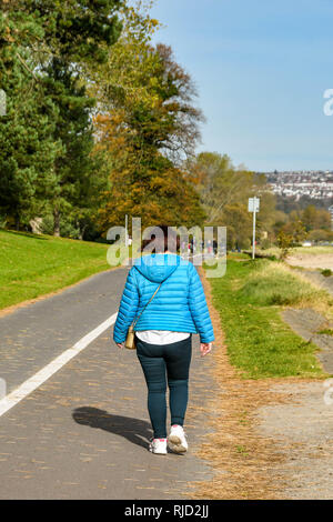 The coastal walkway along the Mumbles, Swansea, Wales UK. Welsh coast ...