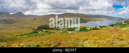 Panorama over Dunlewy Lough, Dunlewy, County Donegal, Ireland Stock ...