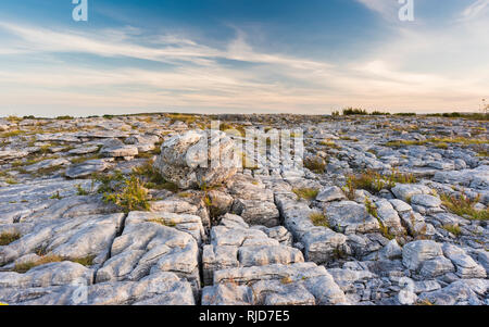 Limestone pavement in the Burren National Park, looking towards ...