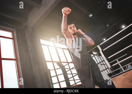 Straight right hand punch of Active Tae Bo and side kick Stock Photo ...