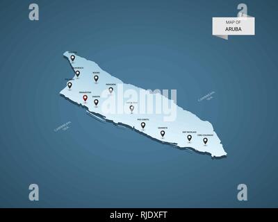 Aruba map with borders, cities, capital and administrative divisions ...
