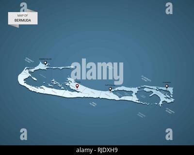 Bermuda map with borders, cities, capital and administrative divisions ...