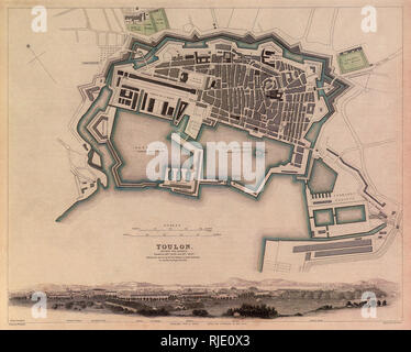 Map of Toulon, France, Europe, 19th century engraving Stock Photo - Alamy