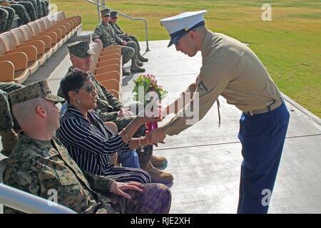 Sgt. Maj. Earl D. Budd, off going battalion Sergeant Major, 3rd ...