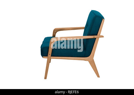 Cyan armchair. Modern designer chair on white background. Texture chair ...