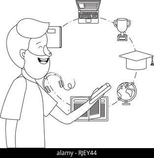 world trophy book online education school vector illustration Stock ...