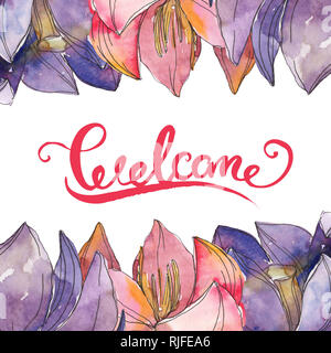 Pink lotus foral botanical flower. Wild spring leaf wildflower isolated ...