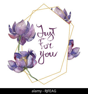 Purple lotus foral botanical flower. Wild spring leaf wildflower ...