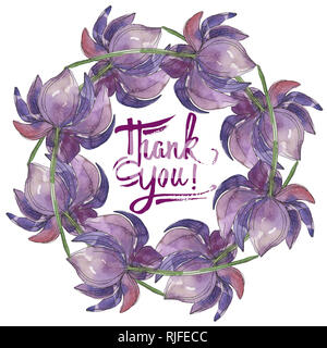 Purple lotus foral botanical flower. Wild spring leaf wildflower ...