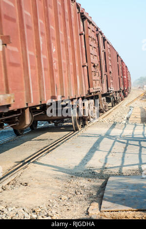 Heavy goods train passing through Lewisham Station Stock Photo - Alamy