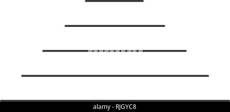 Pyramid for infographics. Linear diagram, chart with 6 steps, levels ...