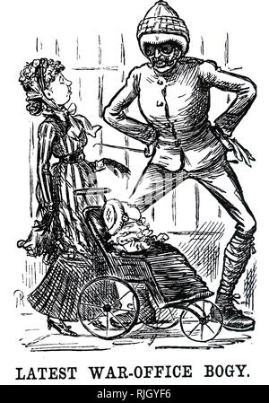 Cartoon commenting on the grotesque effect of a pitch helmet, sun ...