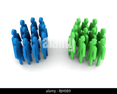 Groups of men and women. Concept 3D illustration Stock Photo - Alamy