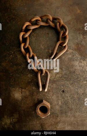 high angle view of question mark on paper on office desk Stock Photo ...