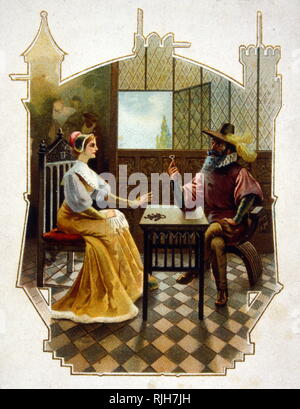 Illustration for "Bluebeard" (Barbe bleue), a French folktale, written ...