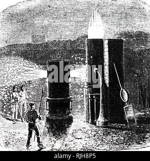 Engraving depicting the Bessemer process for the mass production of ...