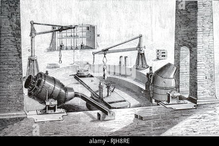 Engraving depicting the Bessemer process for the mass production of ...