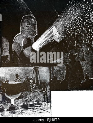 Engraving depicting the Bessemer process for the mass production of ...