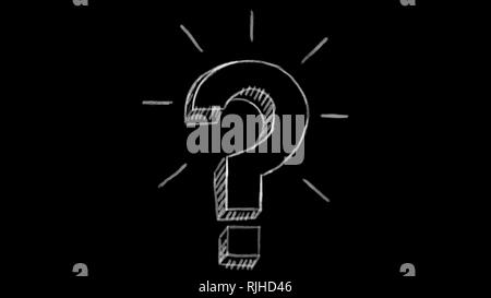 animated question mark, white chalk section, ideal for compositing, use ...