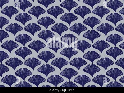 Ginkgo leaves vector pattern in a red, yellow, gray and white color ...