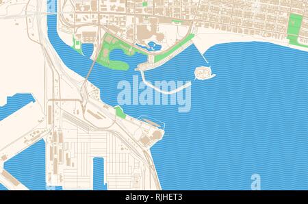 Modern City Map - Long Beach California city of the USA with ...