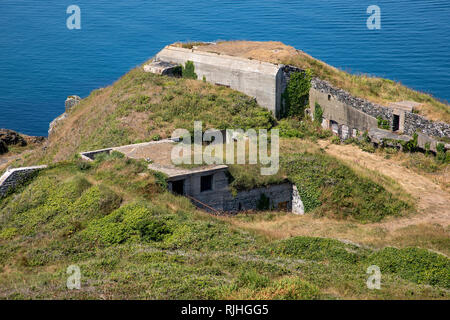 German World War Two fortifications on the cliffs at Fécamp in Normandy ...