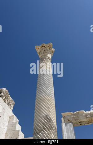 Spiral fluted columns of Temple A which is a prostyle temple of ...