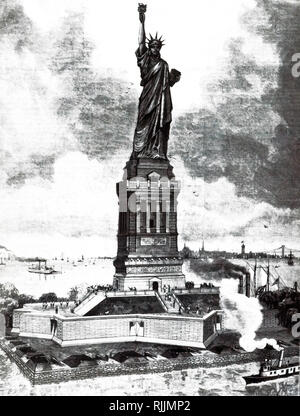 New York Statue of Liberty in a Pop Art Style Layout Stock Photo - Alamy