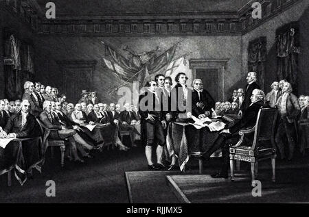 The American Declaration of Independence illustrated Stock Photo - Alamy