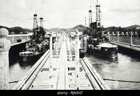 The Panama Canal, which connects the Atlantic Ocean to the Pacific ...