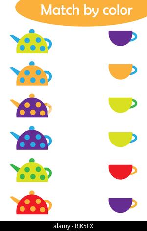 Different colorful cooking pictures for children, fun education game ...