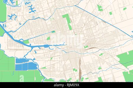 Modern City Map - Stockton California city of the USA with ...