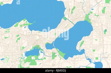 downtown Madison Wisconsin map Stock Photo: 185852640 - Alamy