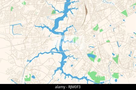 Modern City Map - Chesapeake Virginia city of the USA with ...