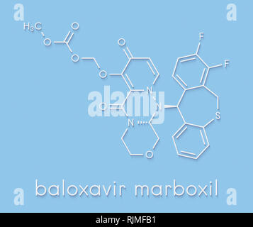 Baloxavir marboxil influenza drug molecule (cap-dependent endonuclease ...