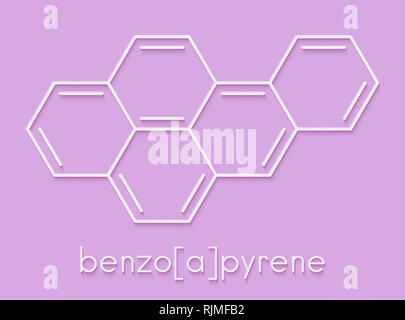 Benzo[a]pyrene (BaP) polycyclic aromatic hydrocarbon molecule. 3D ...