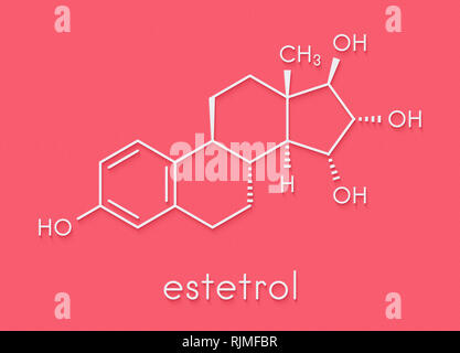 Estetrol natural estrogen hormone molecule. Stylized skeletal formula ...
