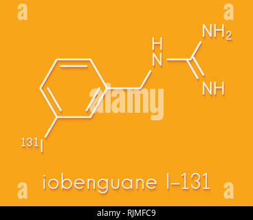 Iobenguane I-131 cancer drug molecule (radiopharmaceutical). 3D Stock ...
