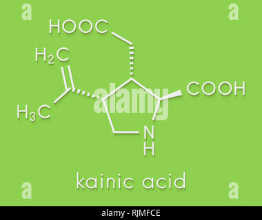 Kainic acid molecule. Direct agonist of the glutamic kainate receptors ...