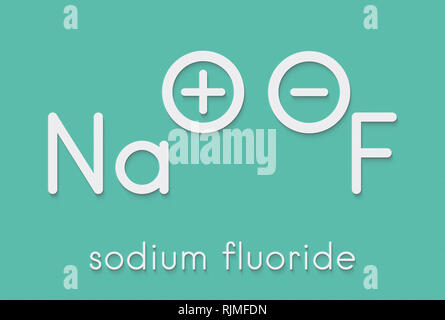 Sodium fluoride salt, chemical structure. Stylized skeletal formula ...