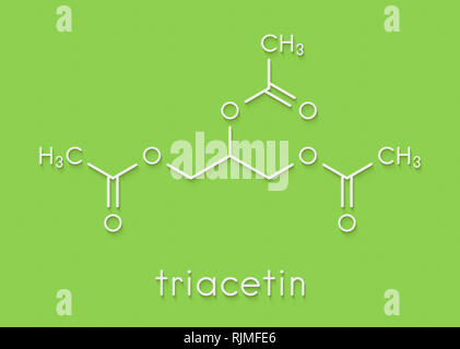 Triacetin, glycerin triacetate molecule. It is triglyceride, triester ...