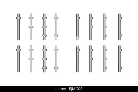 Set of pillar. Engineering drawing. Vector illustration. Construction ...