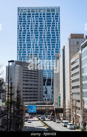A view of the Shibuya Stream building from the rooftop of the Scramble ...