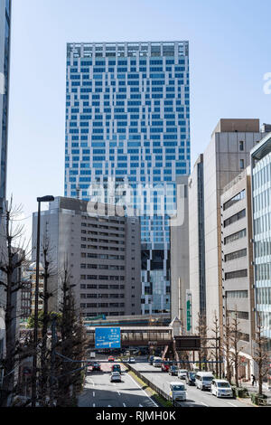 A view of the Shibuya Stream building from the rooftop of the Scramble ...