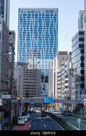 A view of the Shibuya Stream building from the rooftop of the Scramble ...