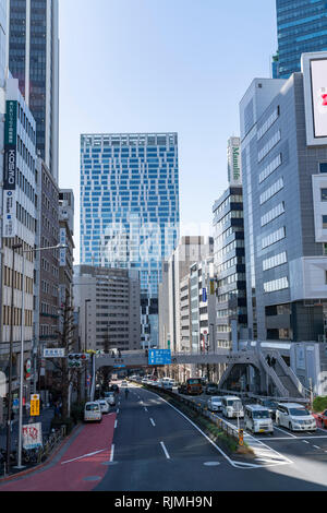 A view of the Shibuya Stream building from the rooftop of the Scramble ...