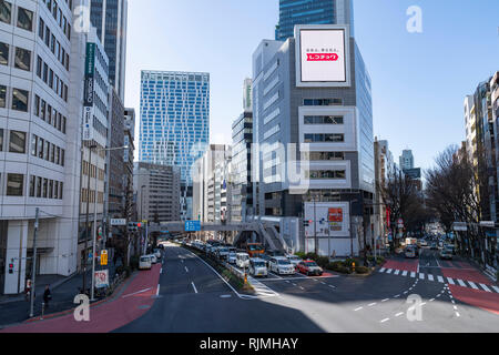 A view of the Shibuya Stream building from the rooftop of the Scramble ...