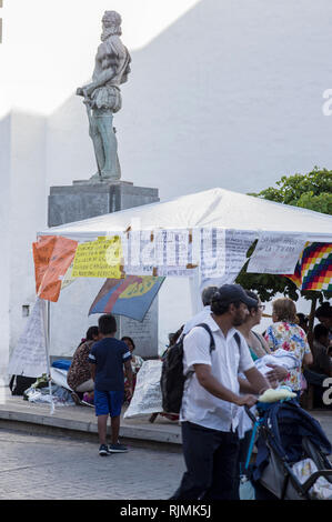 Wichis people in the main square in Salta, Argentina protesting for ...