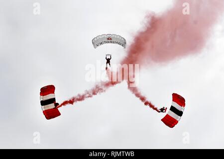 The Red Devils, the official parachute display team of the British Army ...